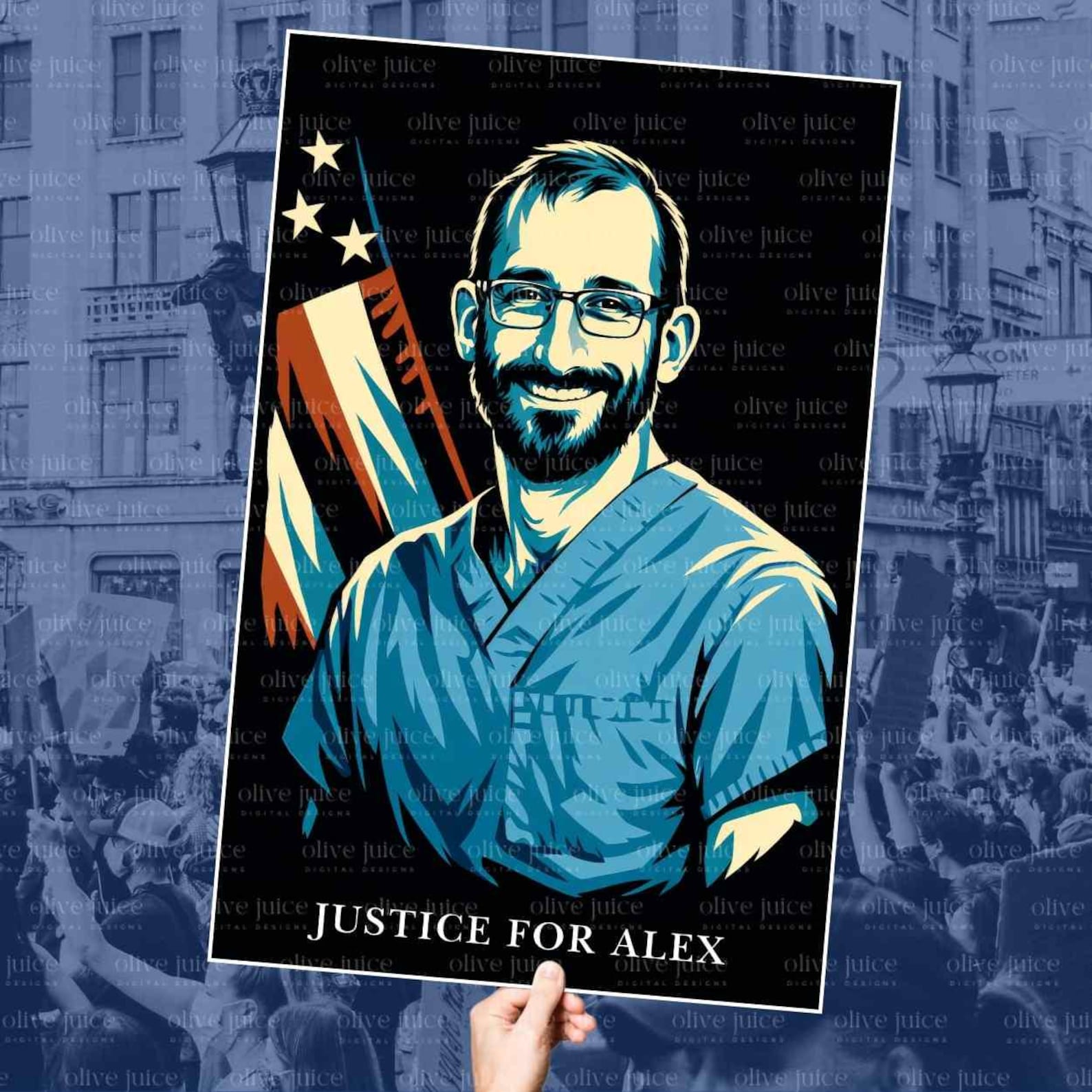Impression d'art hommage à Alex Pretti | Panneau de protestation ...