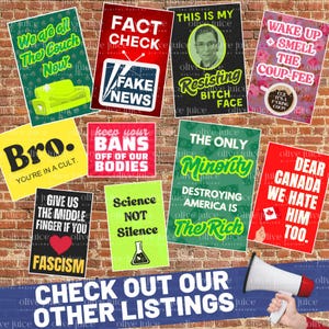 Donald Trump 20x30 TACO Protest Sign Democrat Oligarch IMPEACH Remove ...