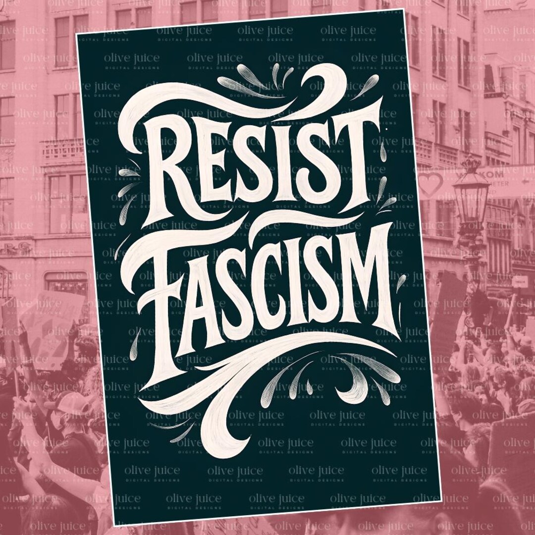 Resist Fascism Protest Sign - Trump Democrat Oligarch Billionaire ...