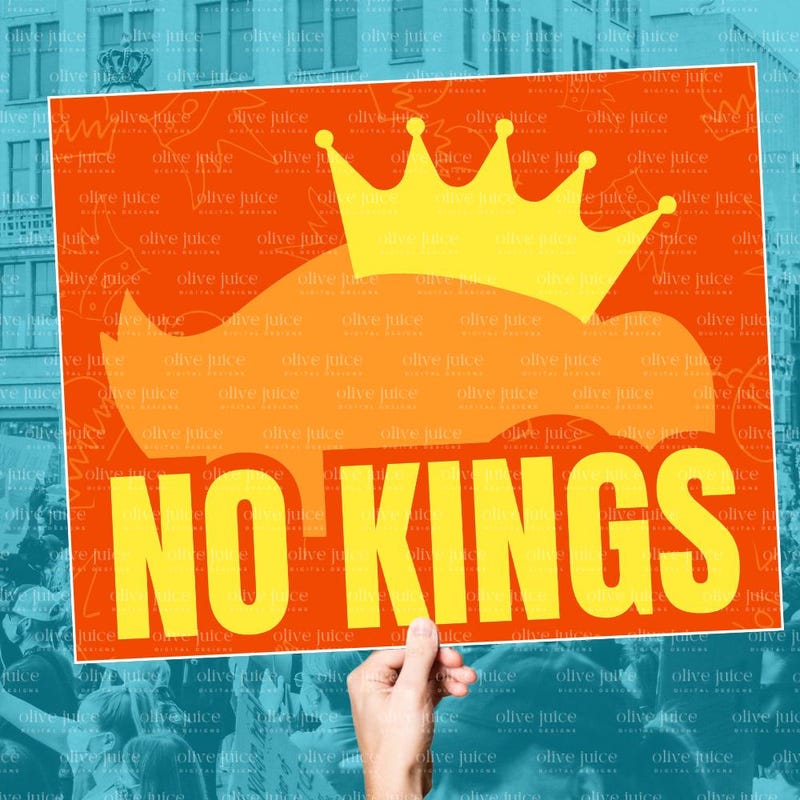 No Kings Protest Signs - Etsy