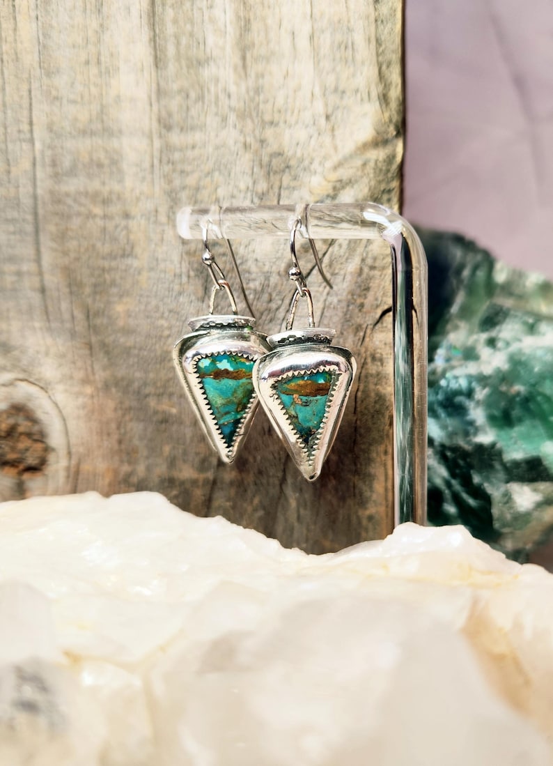 Blue Mojave Turquoise Earrings – Handmade Sterling Silver Artisan ...