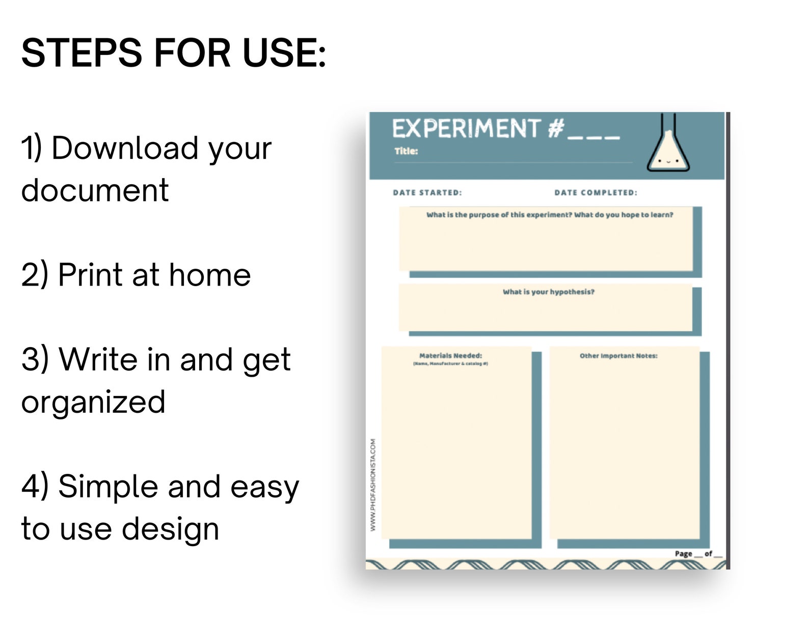 Printable Lab Notebook Sheets for Science Experiments - Etsy