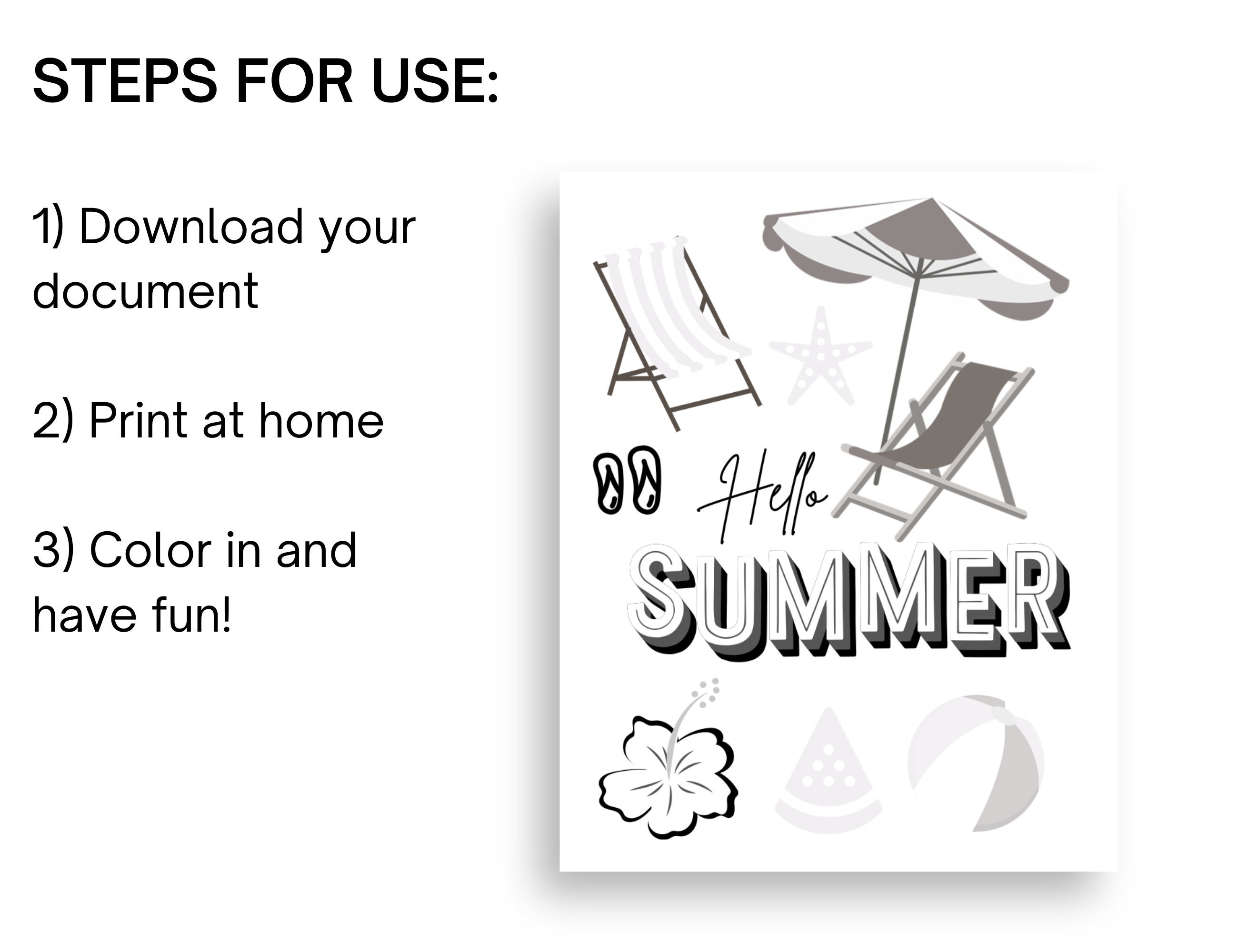 4th of July Summer Theme Coloring Pages, Printable, Independence Day ...