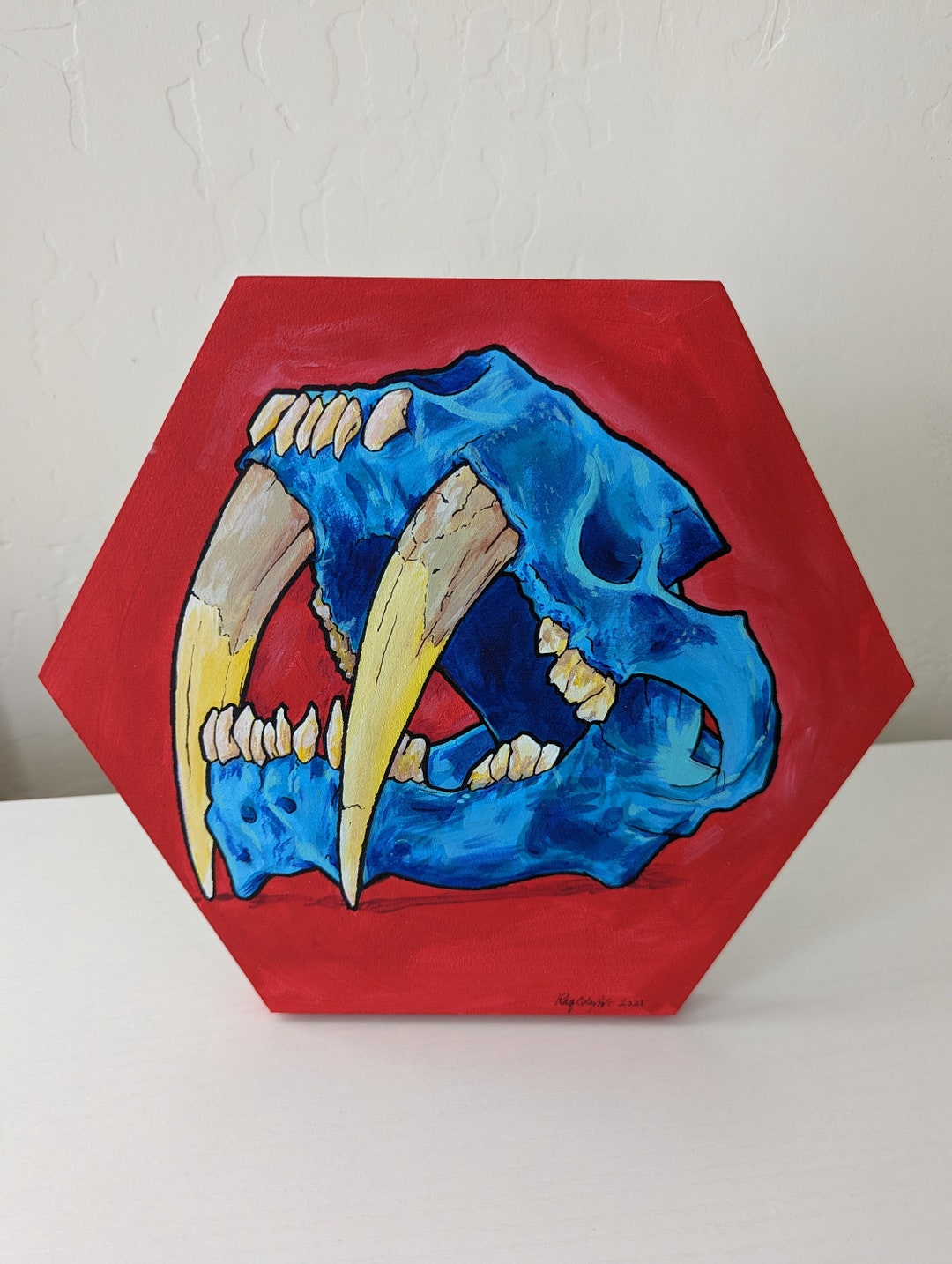 Sabertooth Skull Original Painting - Etsy
