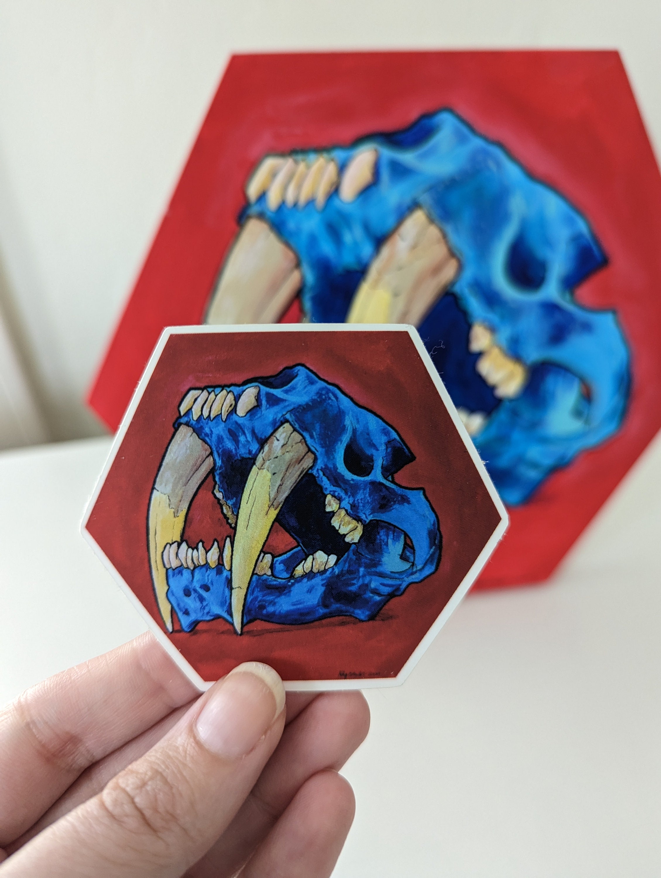 Sabertooth Skull Sticker - Etsy