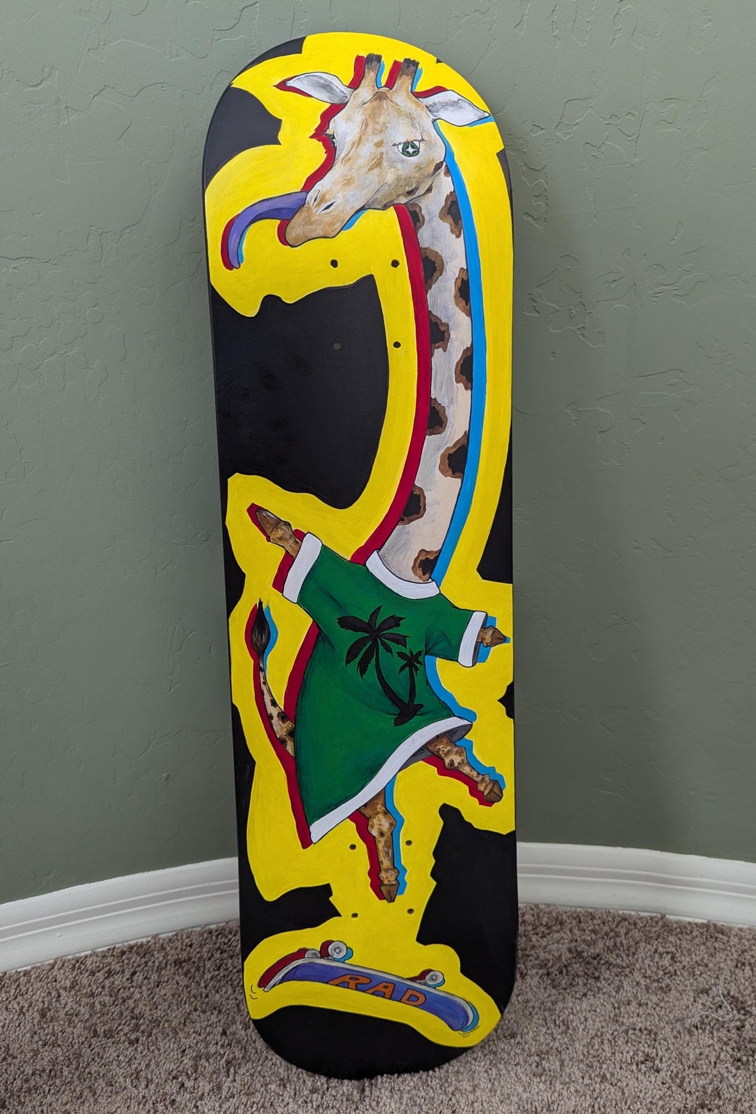 Rad Giraffe Skateboard Deck Art - Etsy