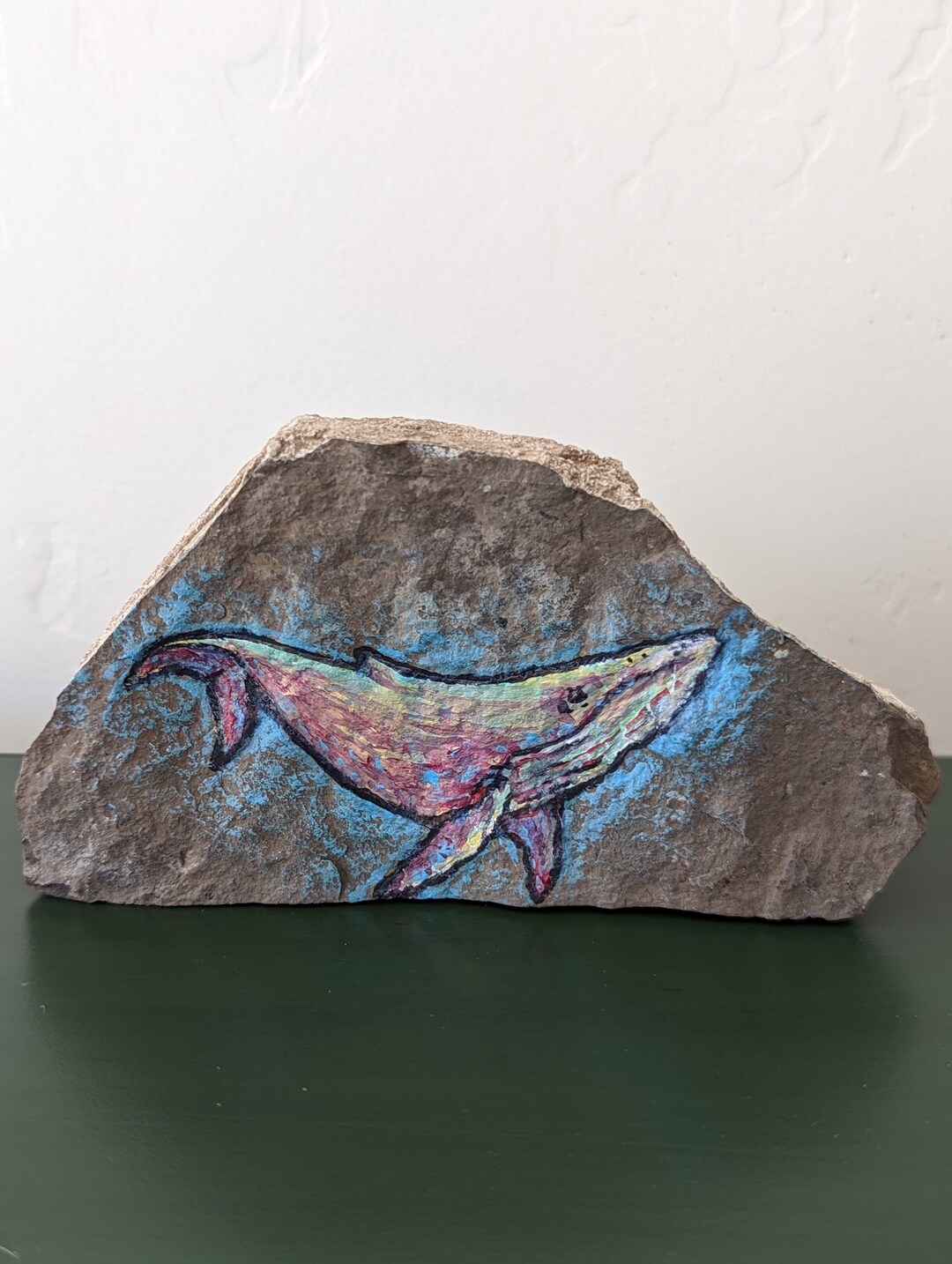 Colorful Whale Rock Painting - Etsy