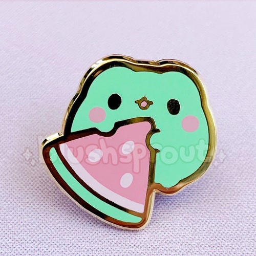 Strawberry Frog Enamel Pin Kawaii Pink Berry Fruit Froggie - Etsy