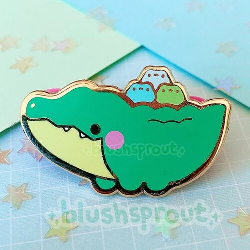 Alligator Enamel Pin Cute Kawaii Gator Pin Green Crocodile - Etsy