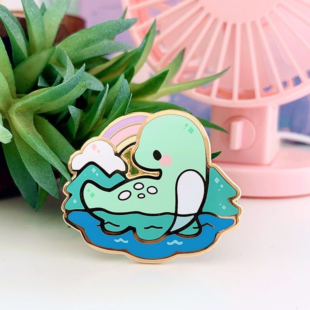 Loch Ness Monster Cute Cryptid Enamel Pin | Nessie Pin, Kawaii Mythical ...