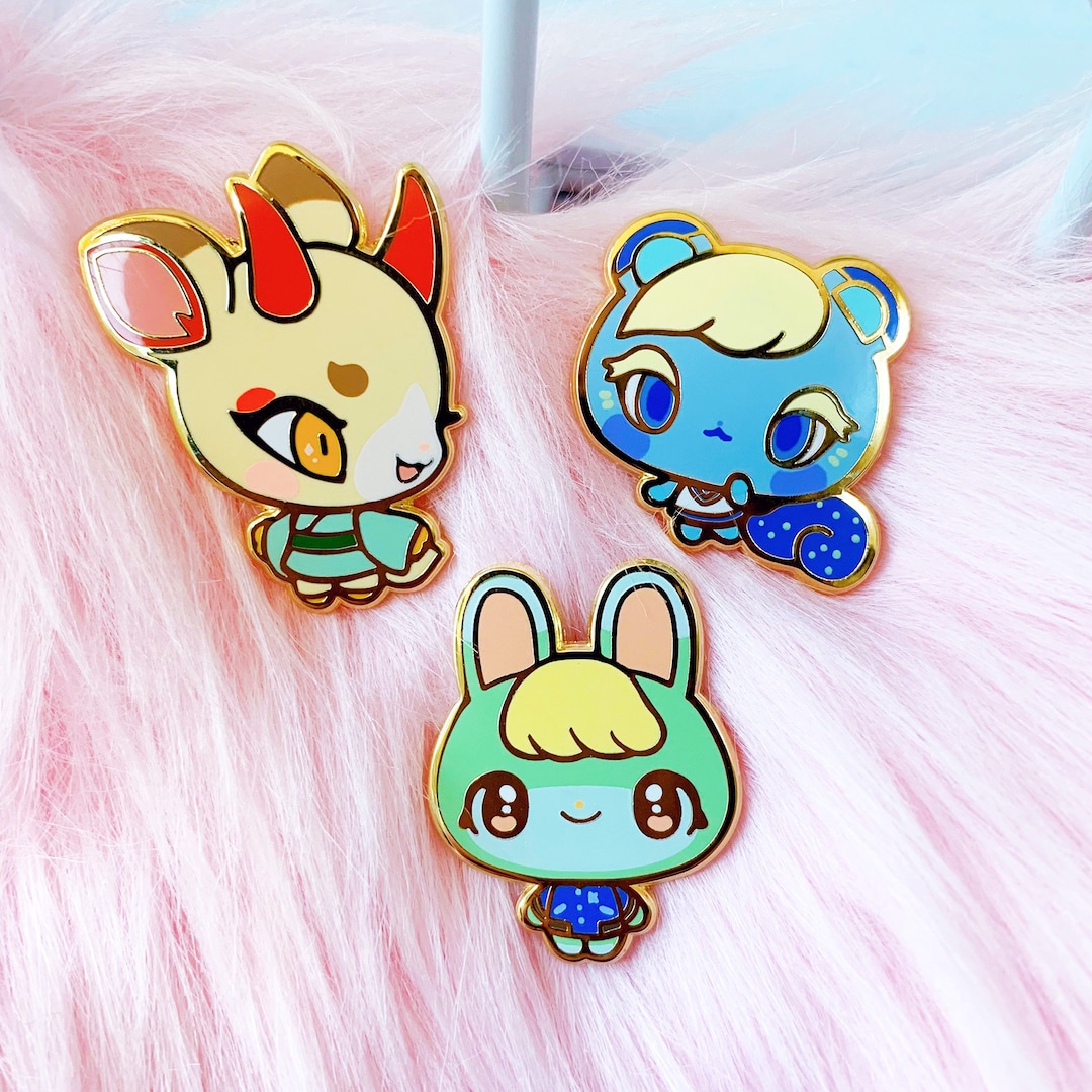 ACNH Enamel Pins Cute Kawaii Animal Pin, Anime Gaming Deer Bunny ...