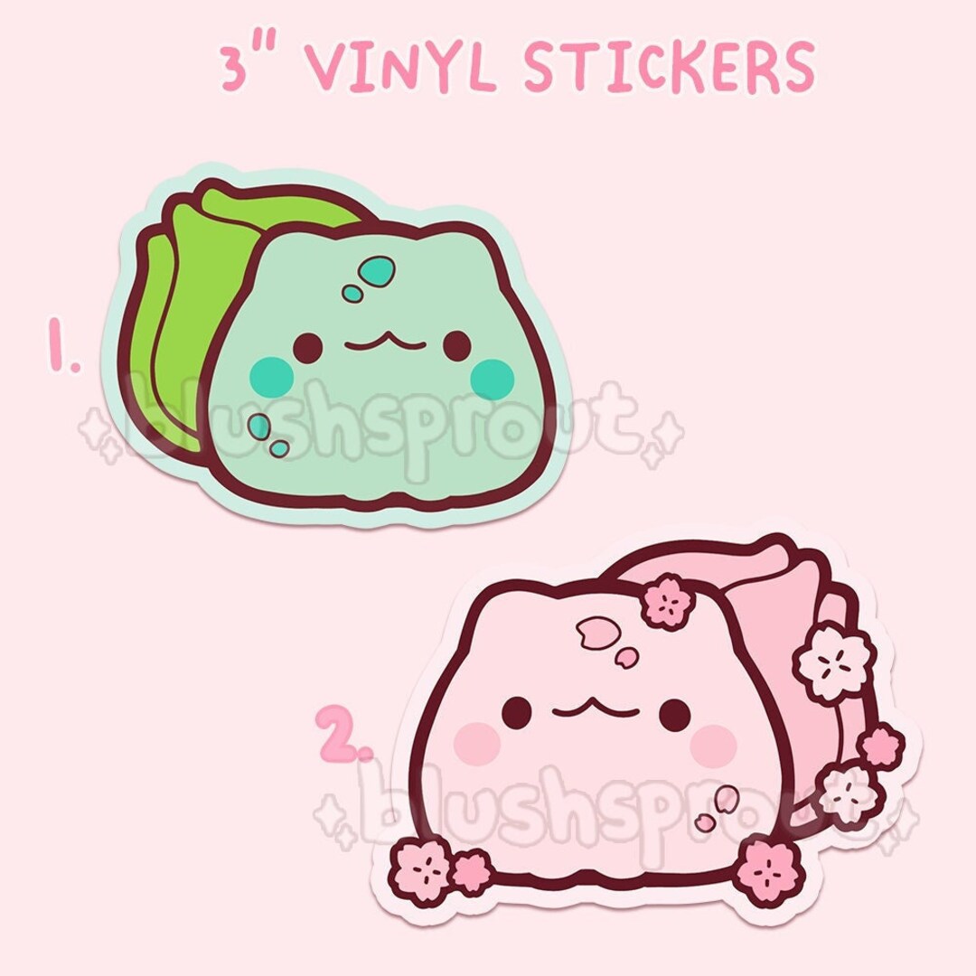 3 Plant Boi Matte Vinyl Stickers Cute Kawaii Chibi Grass Type Anime ...