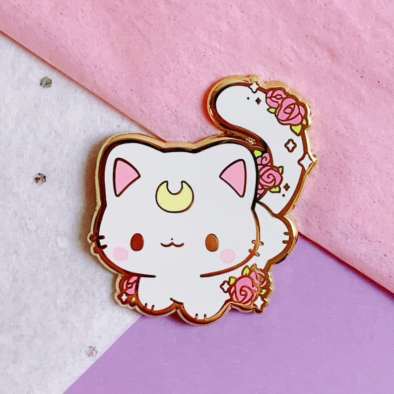 Moon Girls Anime Enamel Pins Cute Kawaii Chibi Magical Girl - Etsy