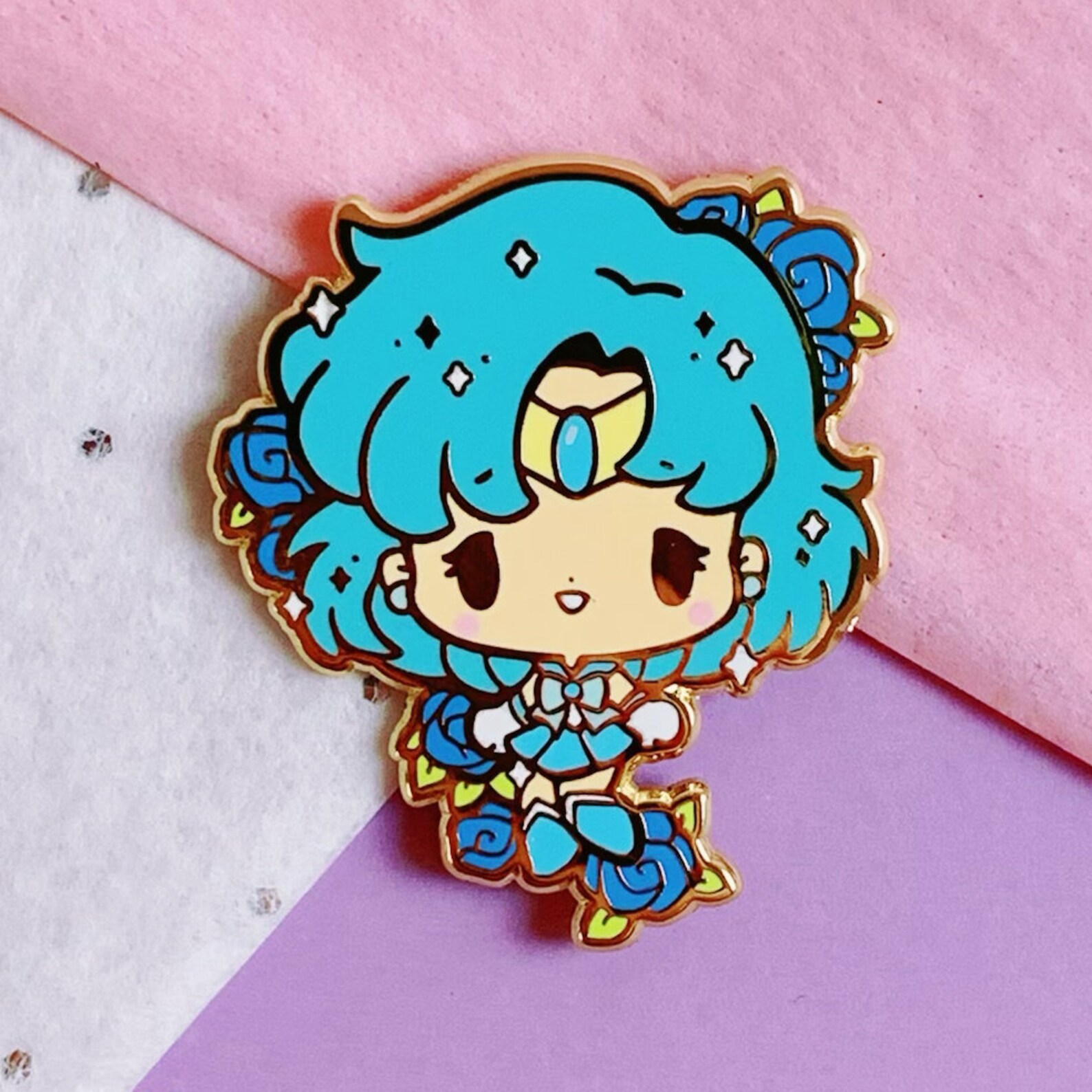 Moon Girls Anime Enamel Pins Cute Kawaii Chibi Magical Girl - Etsy