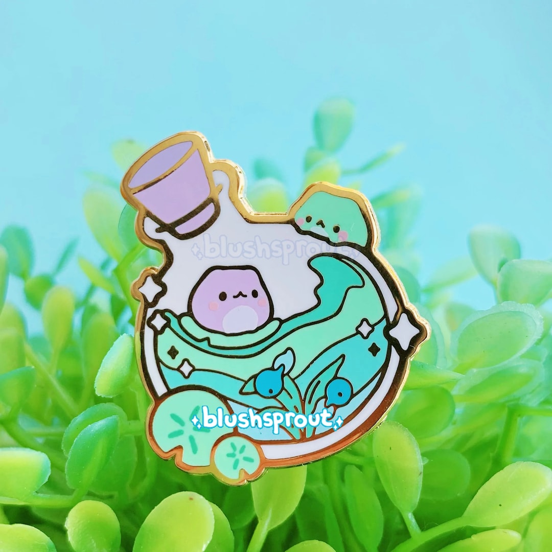 Frog Pond Potion Enamel Pin | Kawaii Magic Lily Pad Lapel Pin, Potion ...