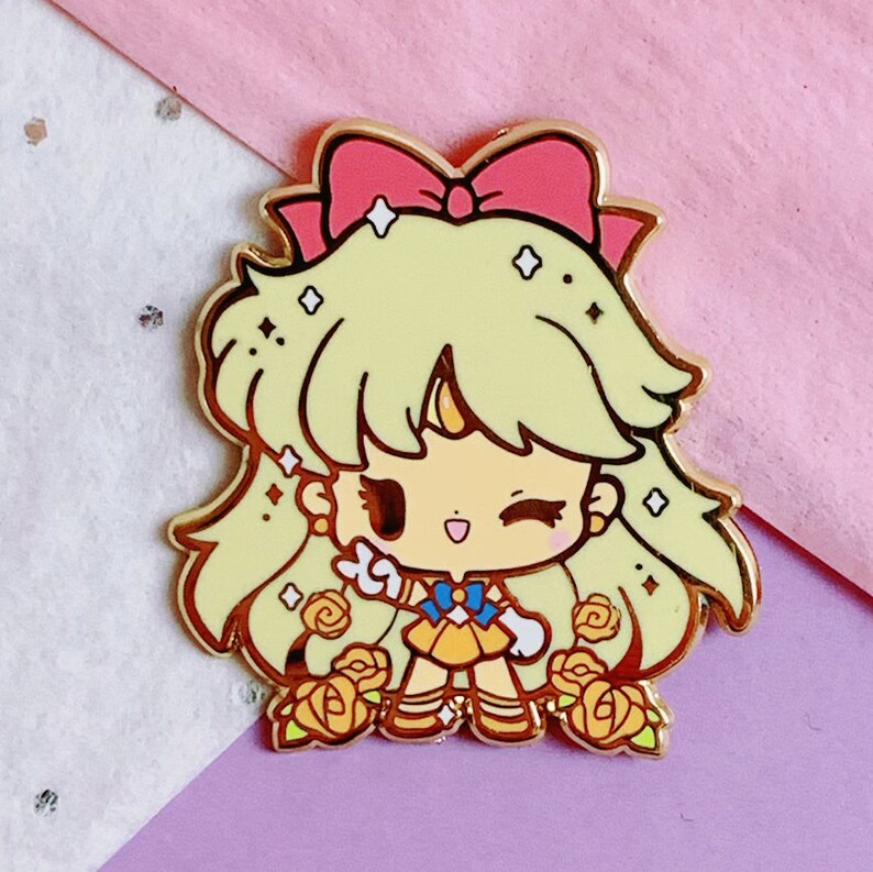 Moon Girls Anime Enamel Pins Cute Kawaii Chibi Magical Girl - Etsy