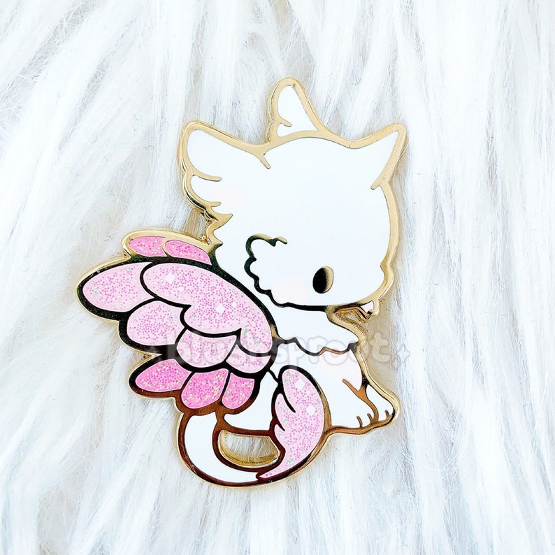 Pastel Feather Dragon Enamel Pins Cute Fluffy Dragon Pin - Etsy