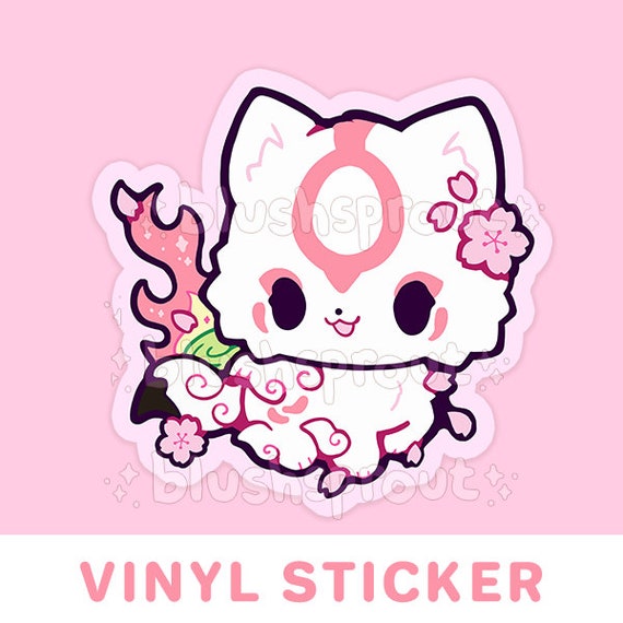 Okami Amaterasu Vinyl Sticker 3 Chibi Wolf Ammy Anime | Etsy