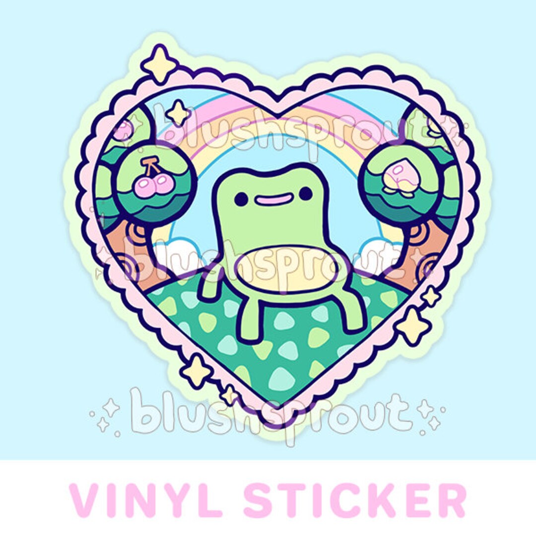 Froggy Chair Vinyl Sticker 3" | Kawaii Cute Frog Rainbow Pastel ACNH ...