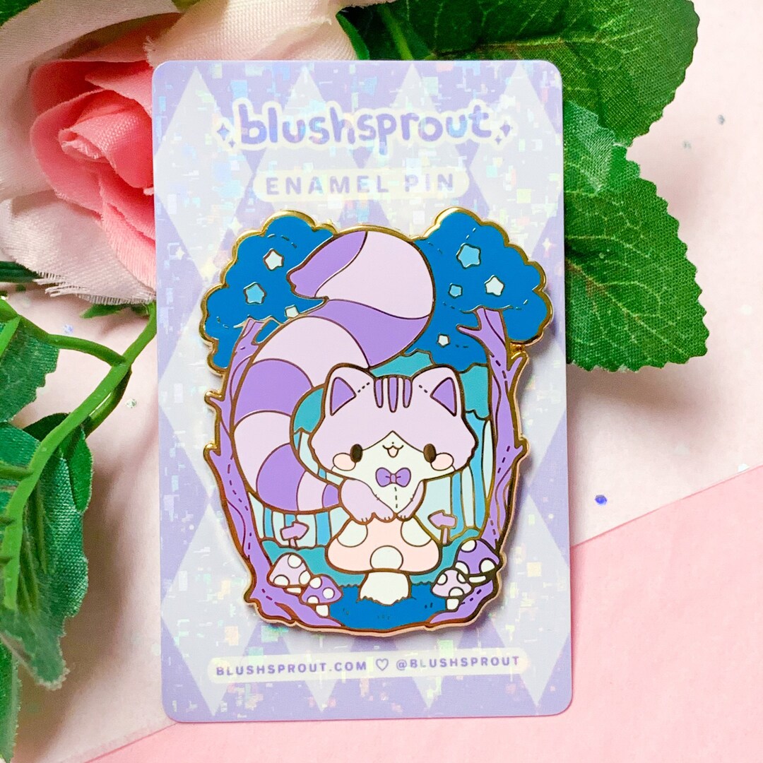 Alice in Wonderland: Cheshire Cat Enamel Pin | Cute Kawaii Mushroom ...