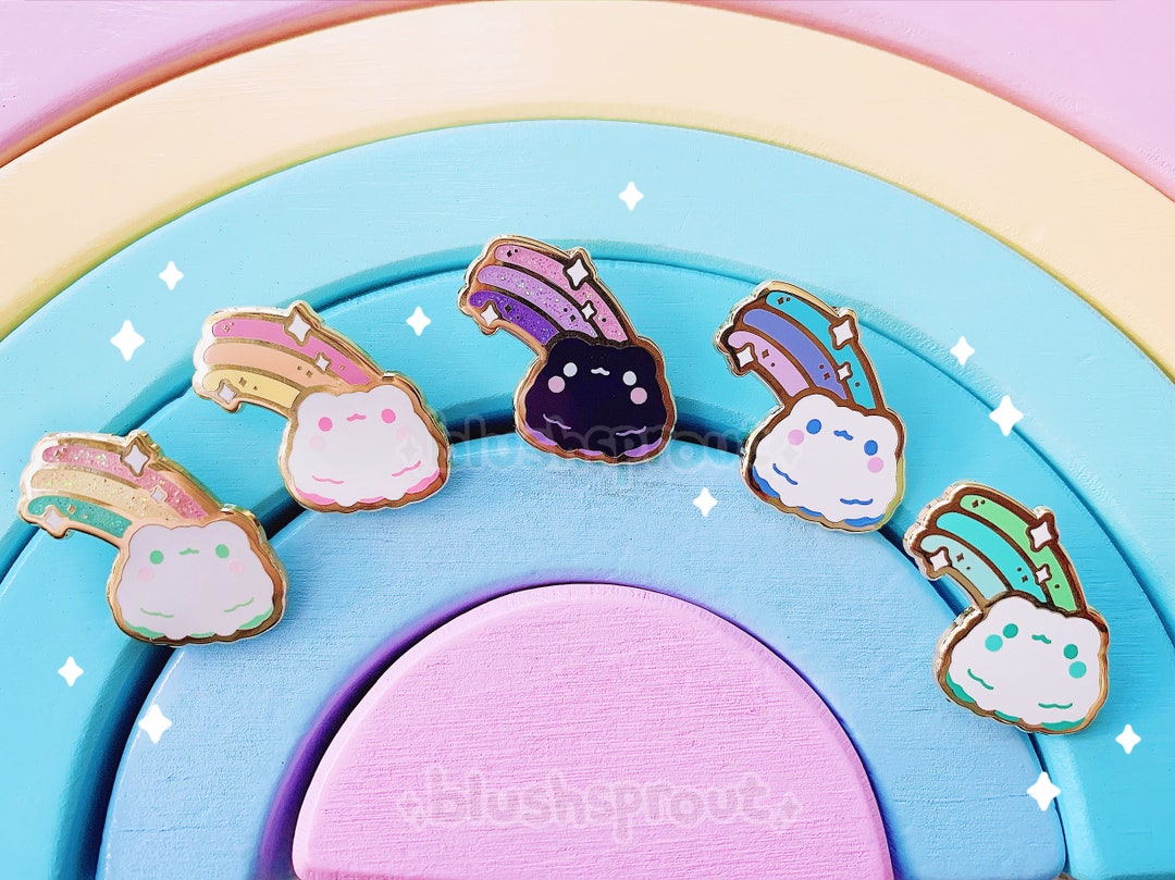 Mini Cloud Frog Rainbow Enamel Pin | Frog Pin, Tiny Froggie Filler Pin ...