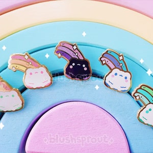 Mini Cloud Frog Rainbow Enamel Pin Frog Pin, Tiny Froggie Filler Pin Kawaii Cute Lapel Pin ...