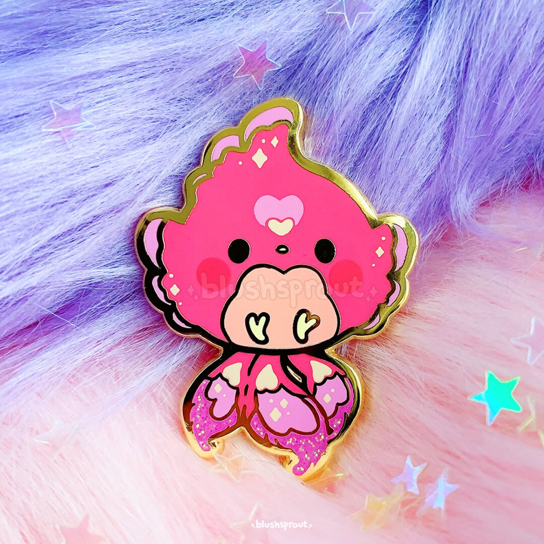 Kawaii Ruby Red Phoenix Enamel Pin | Cute Mythical Creature, Chibi ...