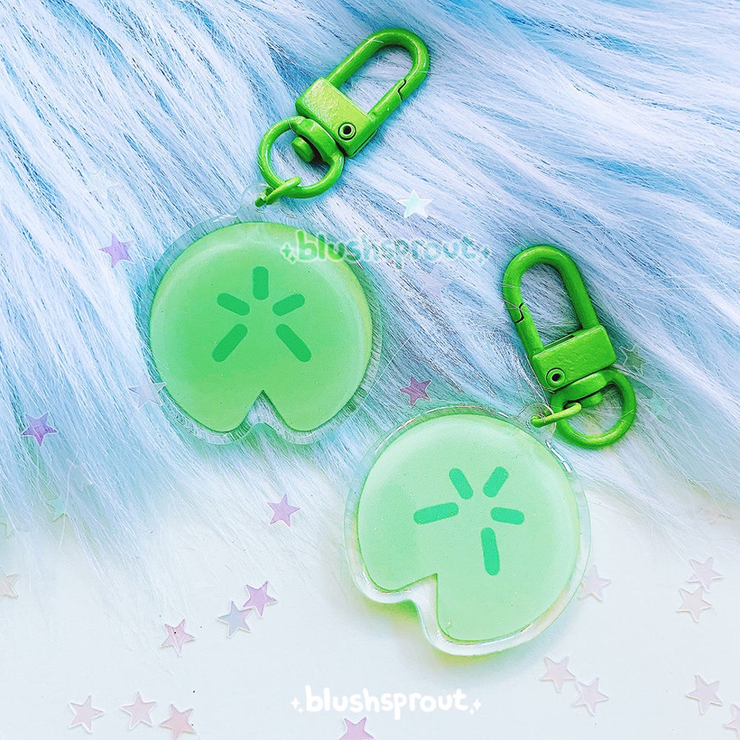 1.5" Lily Pad Acrylic Keychain Charm | Double-sided Subtle Glitter ...
