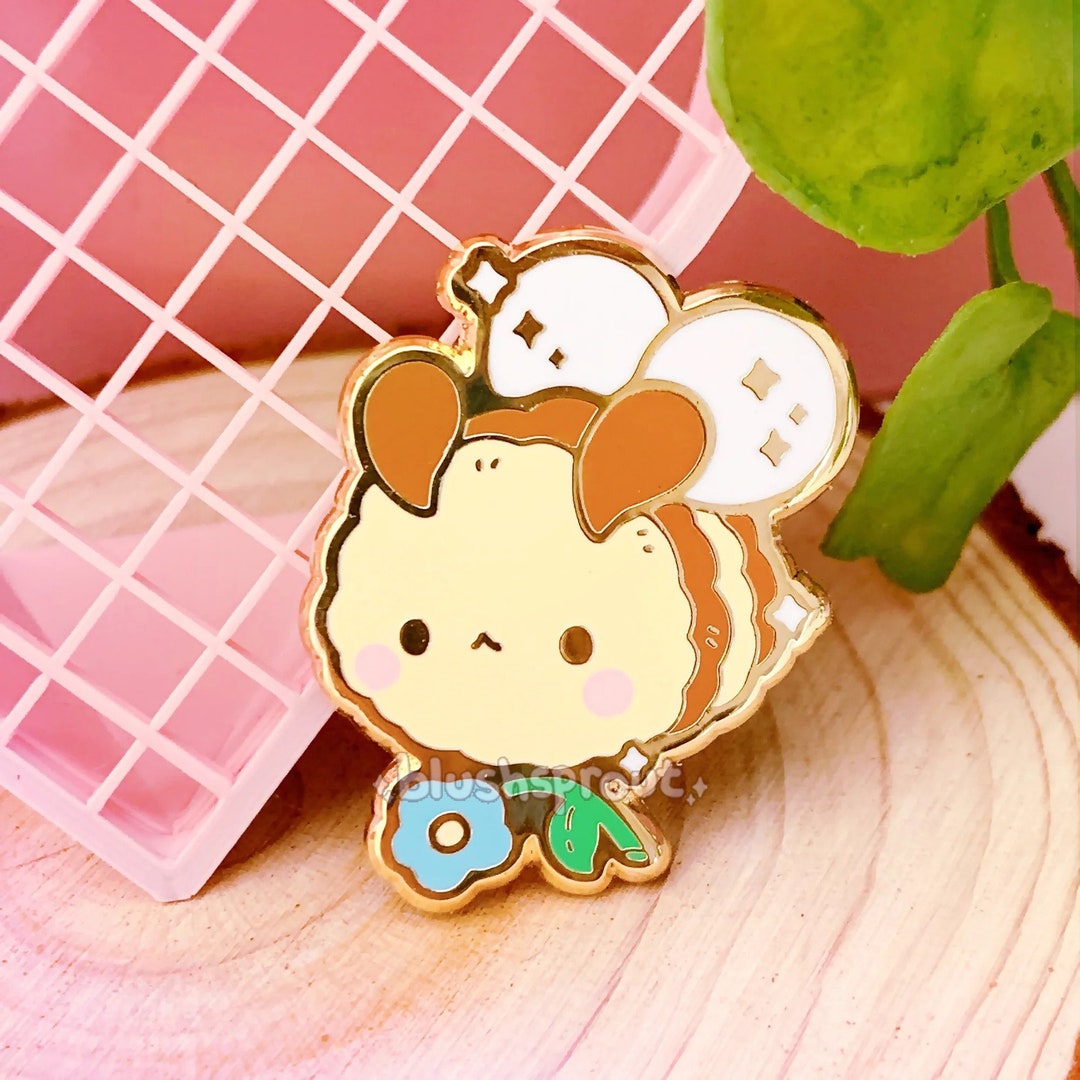 Fluffy Bee Enamel Pin | Cute Yellow Bumblebee Lapel Pin, Kawaii Pastel ...