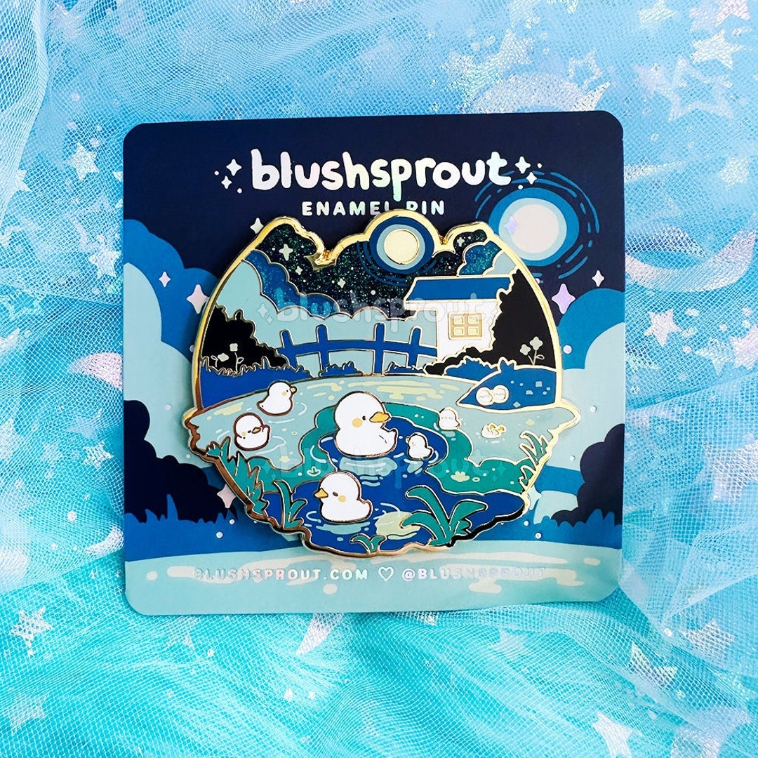 Dusk Duck Pond Deluxe 2.5" Limited Edition Enamel Pin | Kawaii Glitter ...