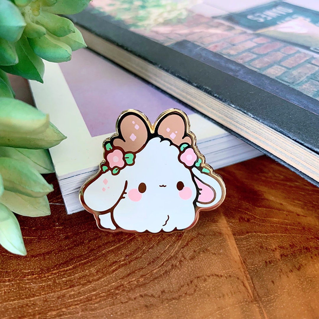 Cute Cryptid Jackalope Enamel Pin Kawaii Mythical Creature, White ...