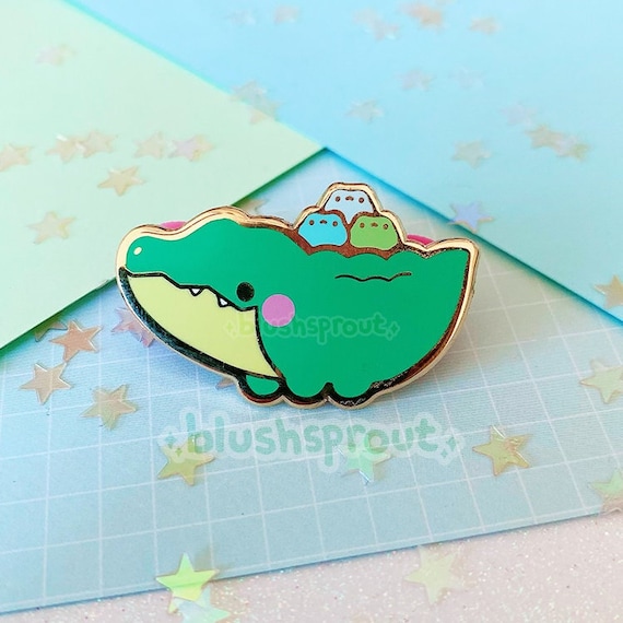 Alligator Enamel Pin Cute Kawaii Gator Pin Green Crocodile - Etsy