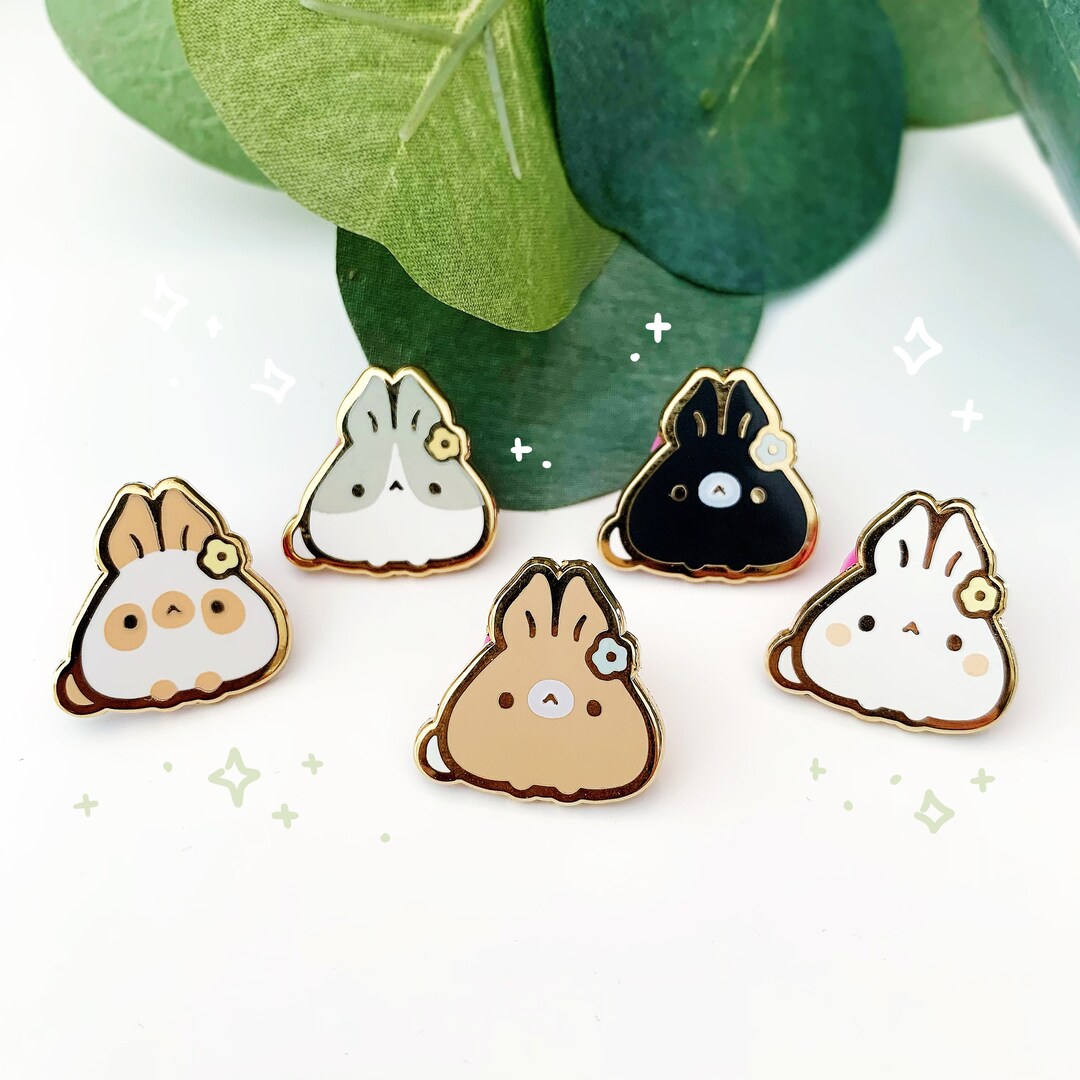 Bunny Mini Enamel Pins | Cute Easter Kawaii Board Filler Pins, Tiny ...