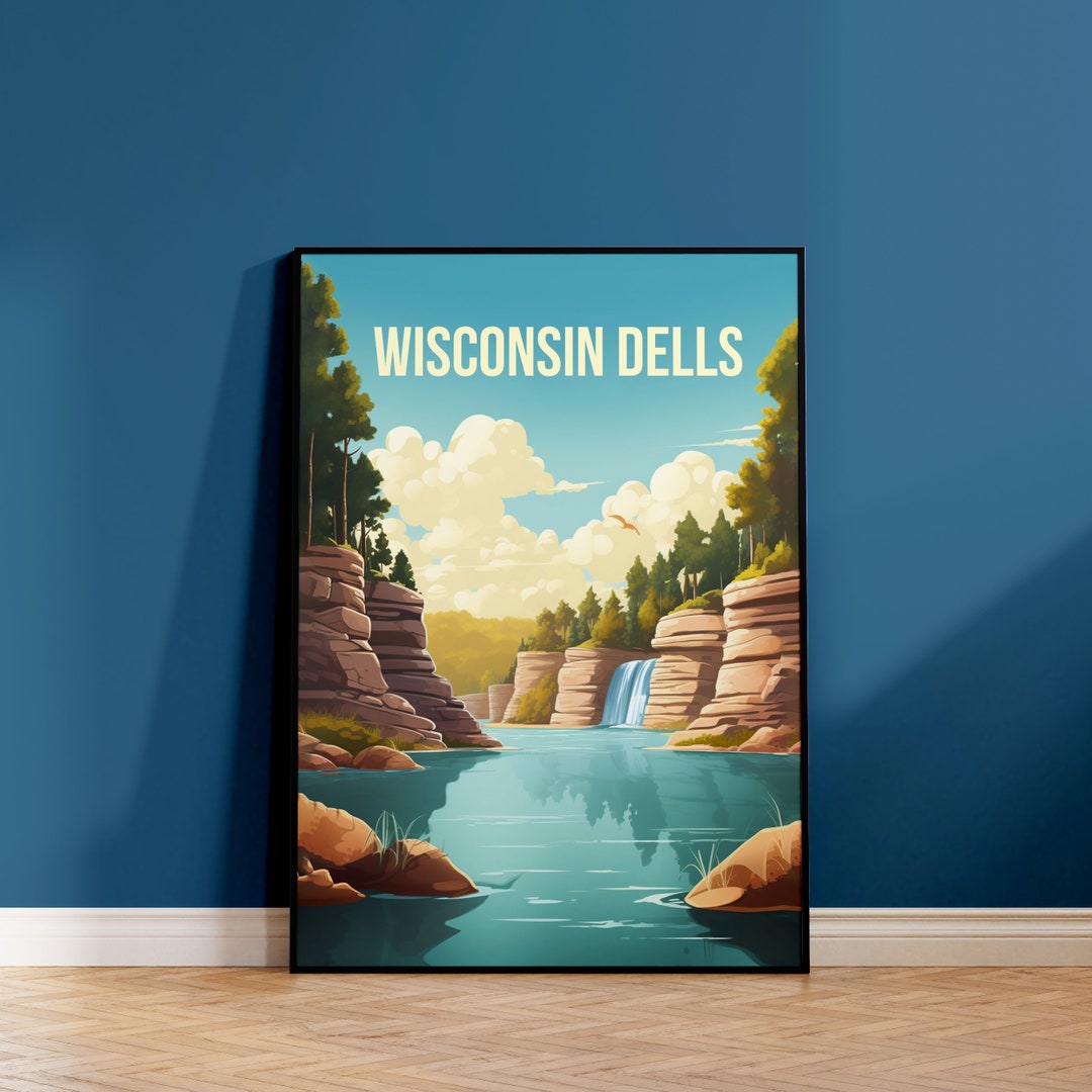 Wisconsin Poster Premium Wisconsin Dells Retro Travel Poster - Etsy
