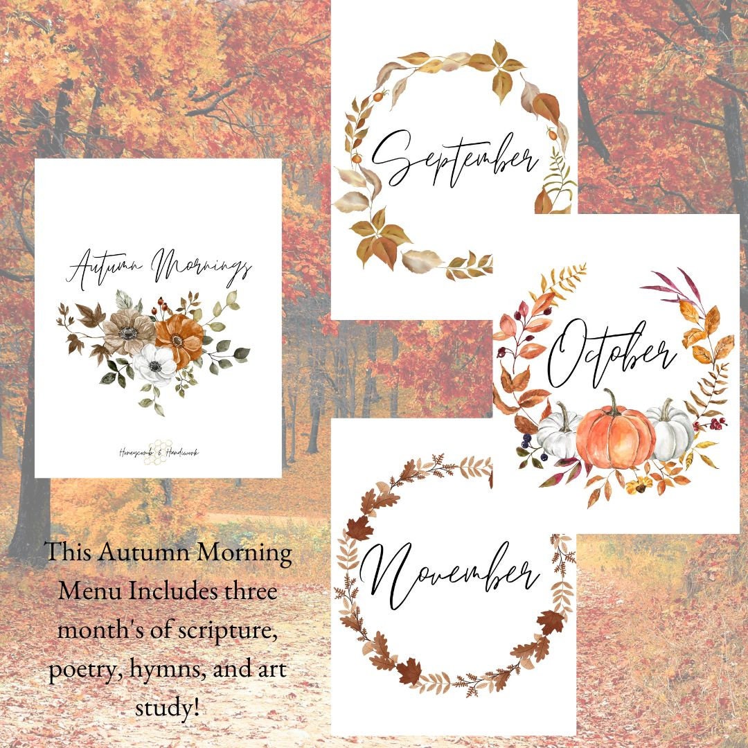 Autumn Morning Menu, Fall Study for Kids, Homeschool Enrichment Study ...