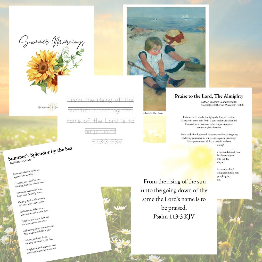 Summer Morning Menu Basket, Charlotte Mason Inspired Beauty Loop ...