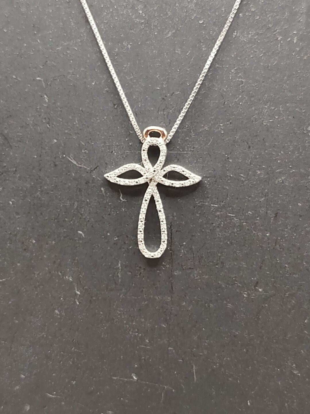 Diamond Halo Cross, Sterling Silver Diamond Halo Cross With 18 Chain ...