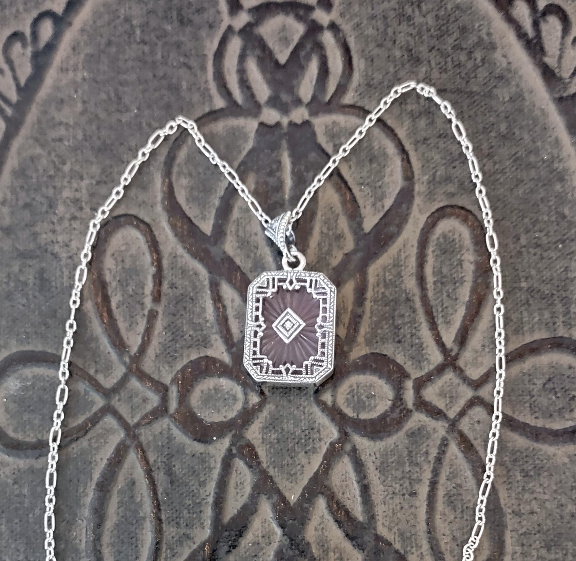 Art Deco Style Pink Camphor Glass With Sunray Pattern and 18 Paperclip ...