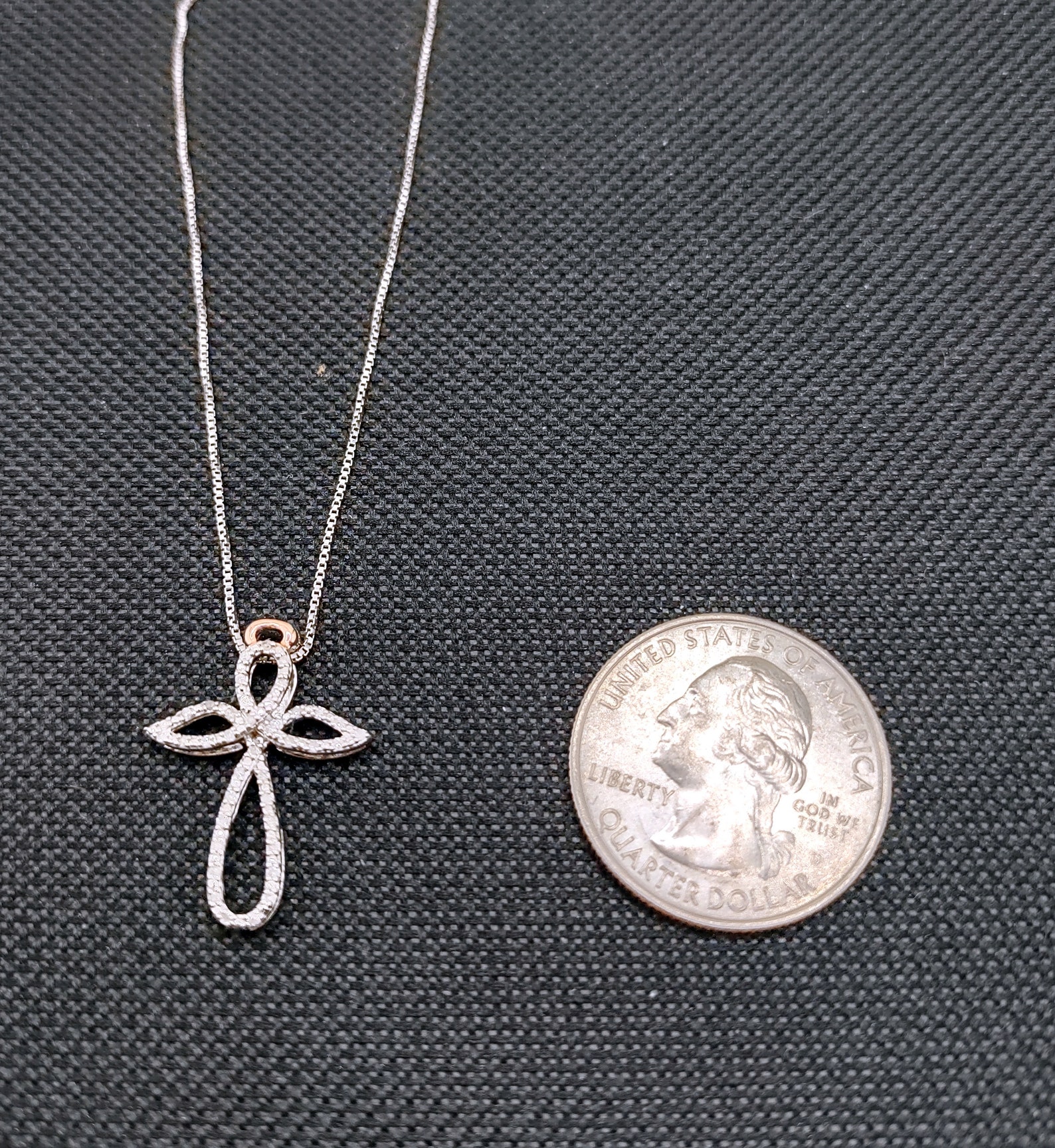 Diamond Halo Cross: Sterling Silver Pendant Necklace, 18" Chain - Etsy