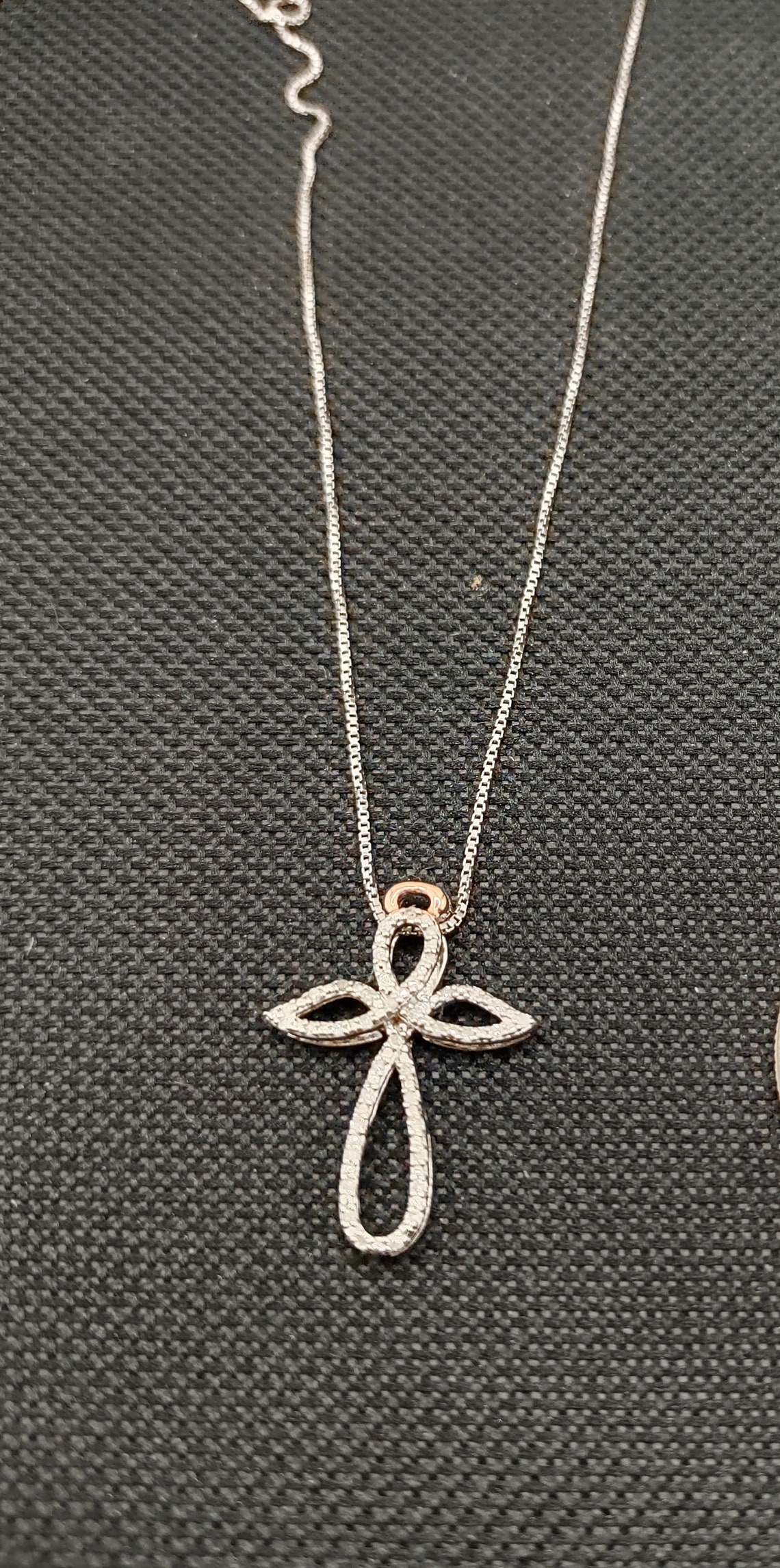 Diamond Halo Cross, Sterling Silver Diamond Halo Cross With 18 Chain ...