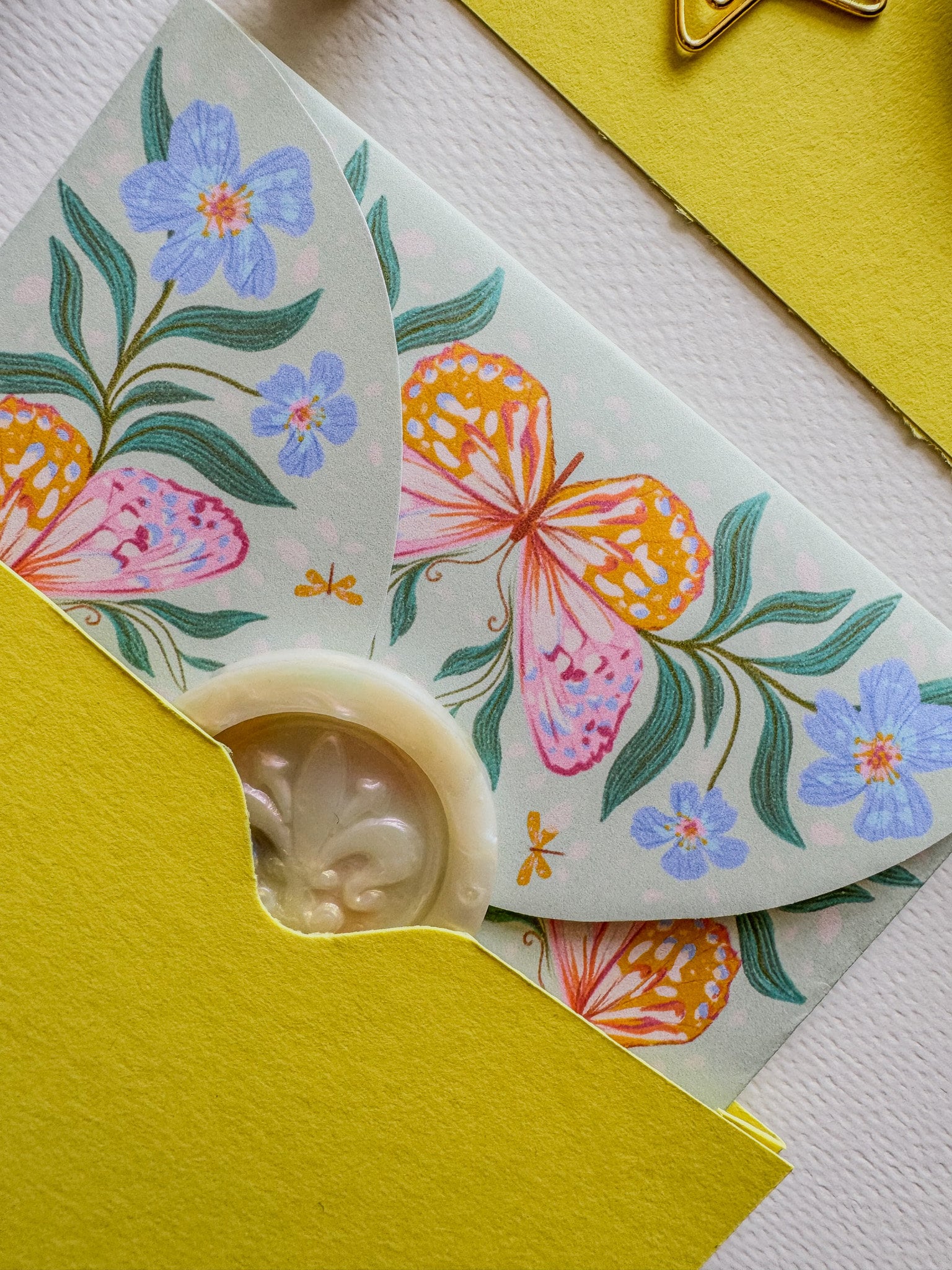 Mothers Day Printable Envelope Card: Butterflies & Botanical Flowers - Etsy