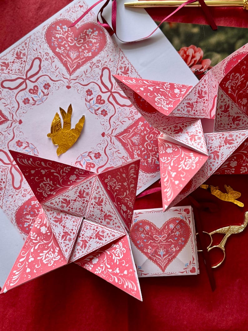 Victorian Puzzle Purse: Printable Valentine's Day Love Letter (PDF) - Etsy