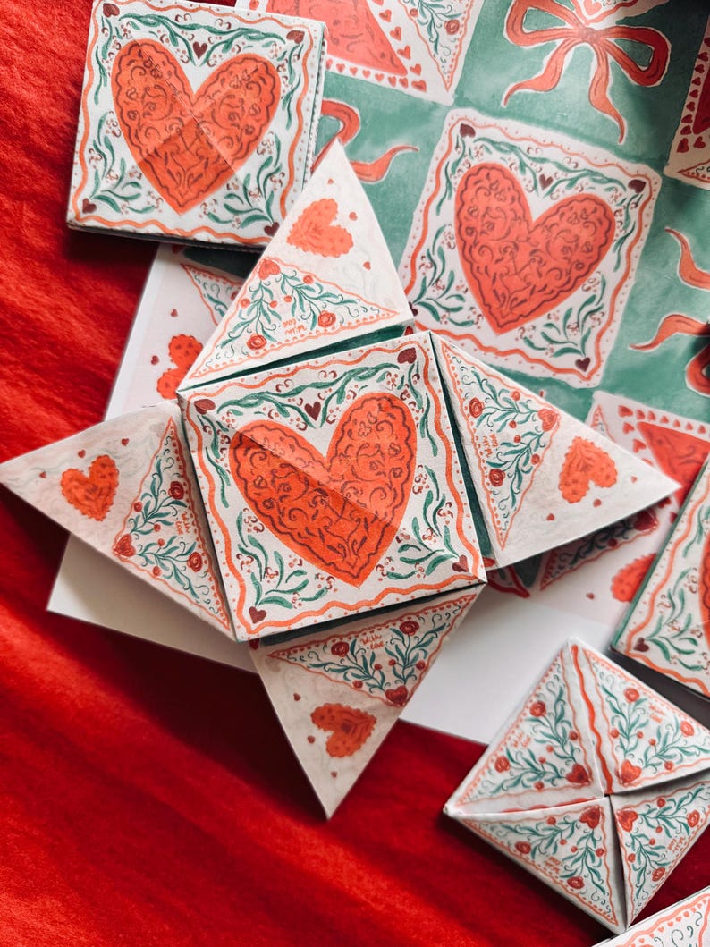 Victorian Puzzle Purse: Printable Valentine's Day Love Notes (PDF) - Etsy