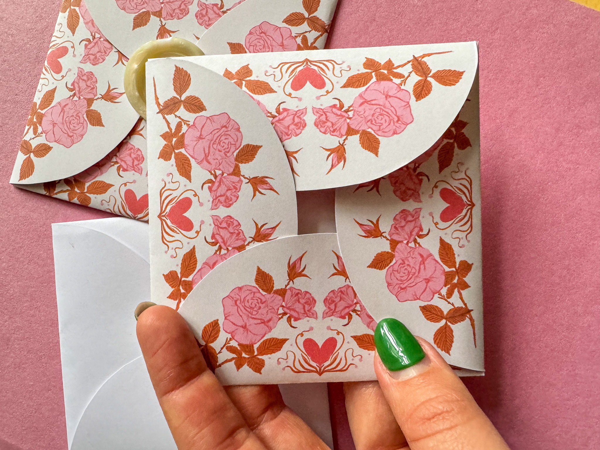 Elegant Mother's Day Pink Roses Envelope Card Printable - Etsy
