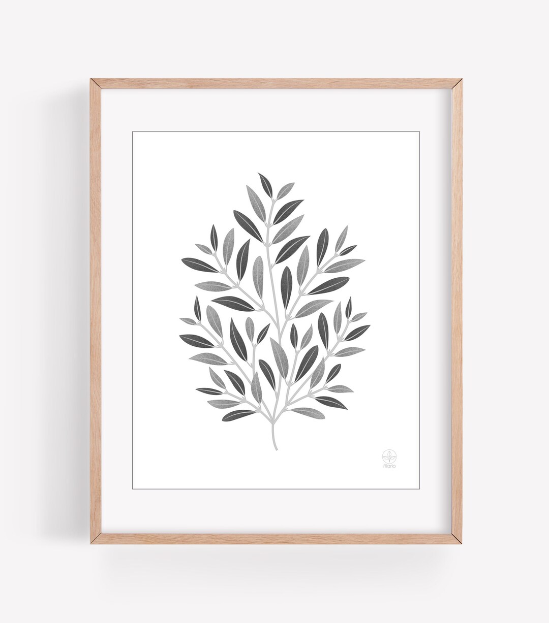 OLIVE TREE Branch B&W Contemporary Botanical Art UNFRAMED - Etsy