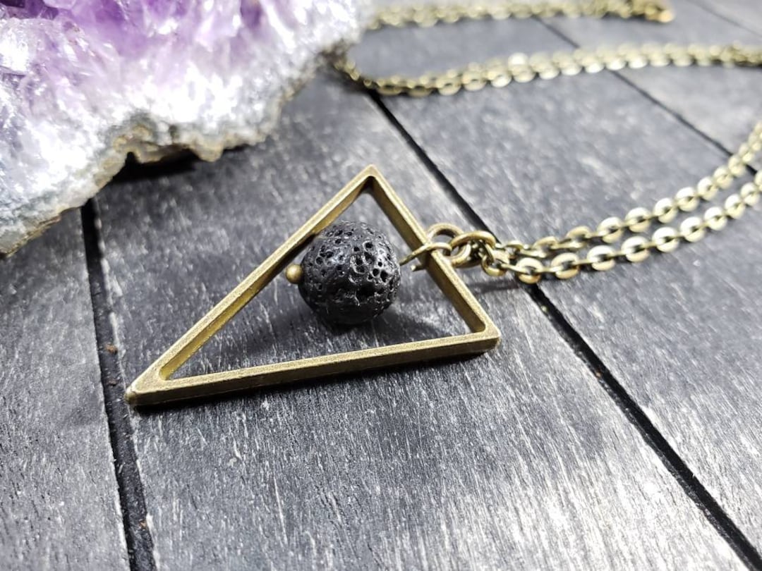 Lava Stone Necklace - Aromatherapy Diffuser Necklace, Bronze Necklace ...