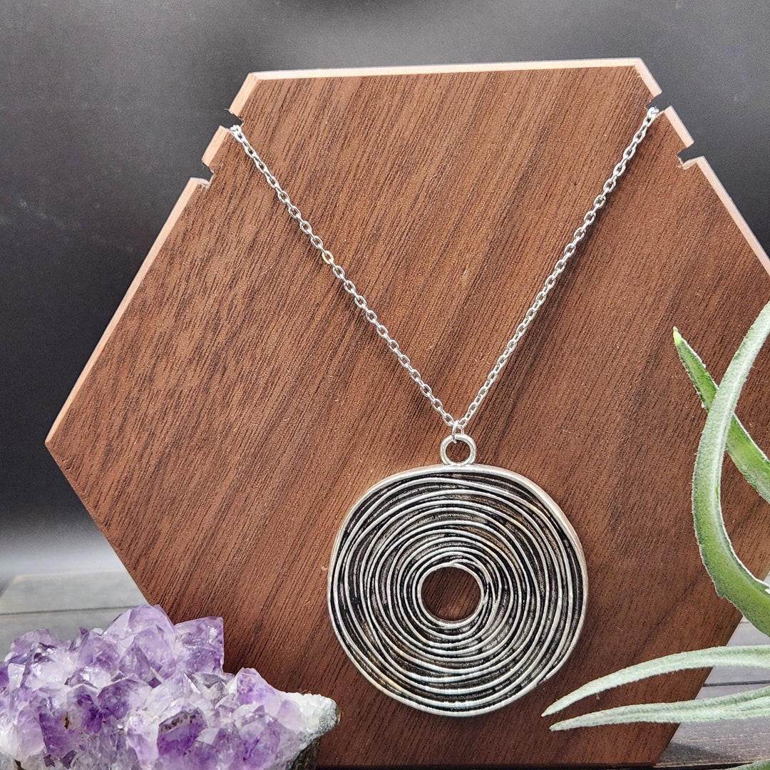 Silver Spiral Necklace - Silver Spiral Pendant, Silver Swirl Necklace ...