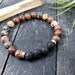 Leopard Jasper and Lava Stone Natural Essential Oil Diffuser Bracelet ...