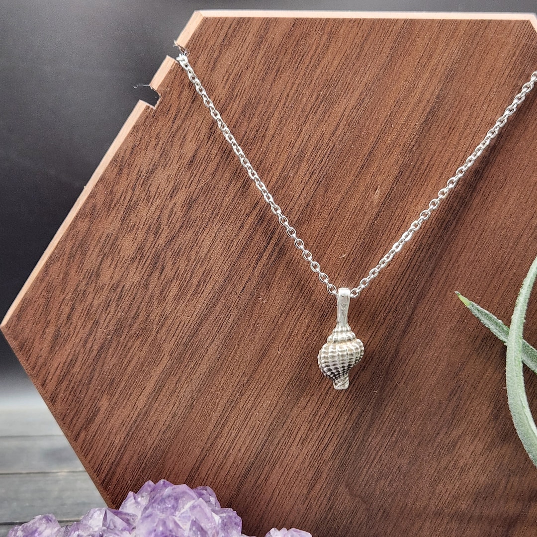 Conch Shell Necklace Conch Necklace, Spiral Shell Necklace, Silver ...