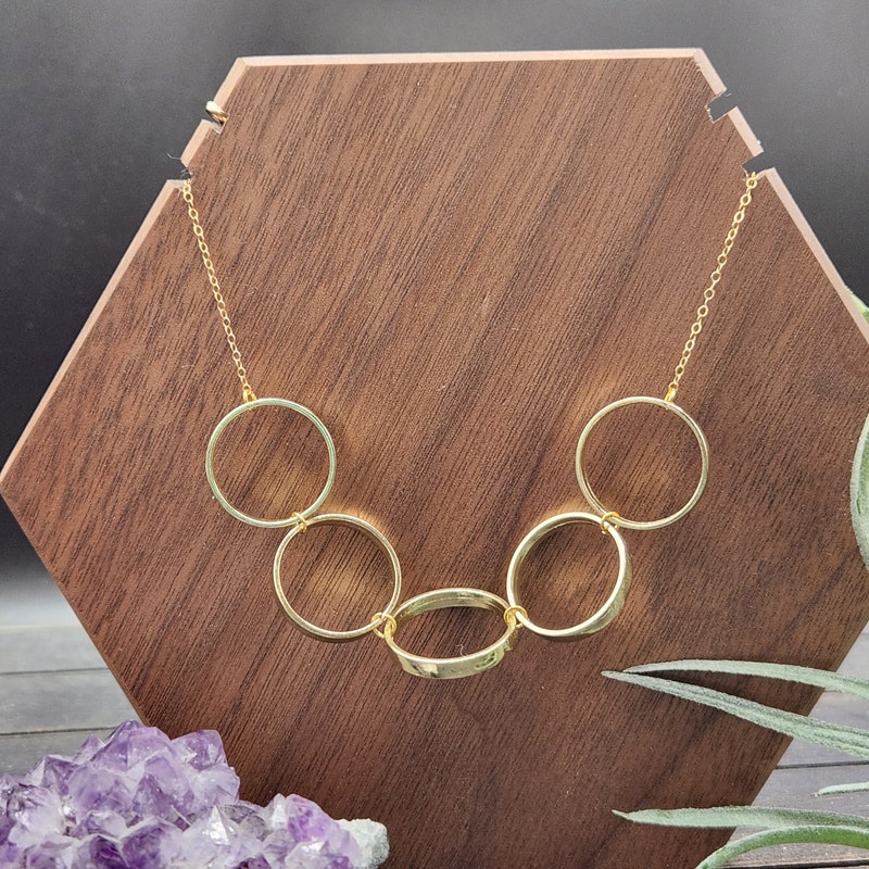 Gold Circle Necklace - Etsy